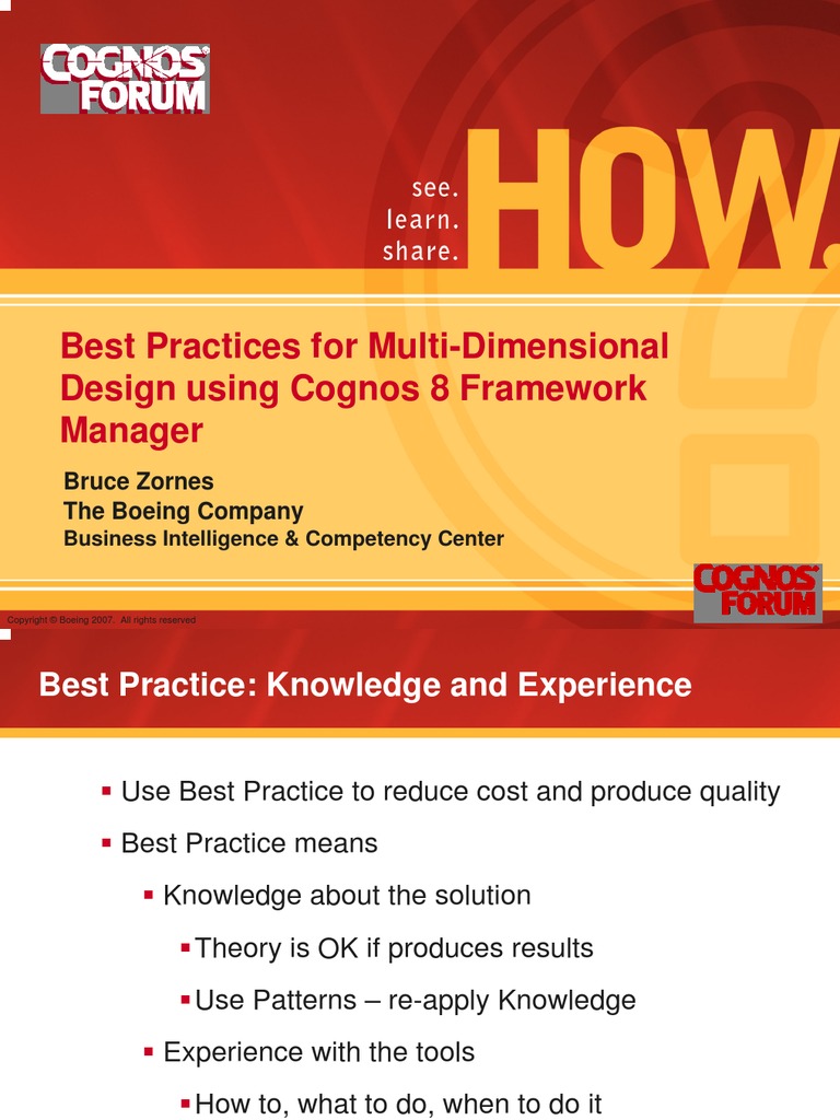 Best Practices For Multi-Dimensional Design Using Cognos 8 Framework Manager | PDF | Databases ...