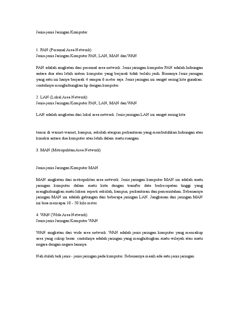 Jenis Jenis Jarkom | PDF