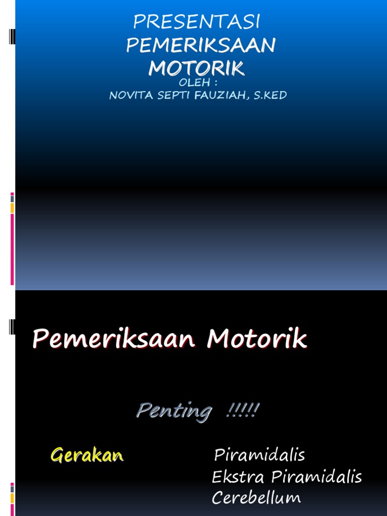 Motorik Examination | PDF