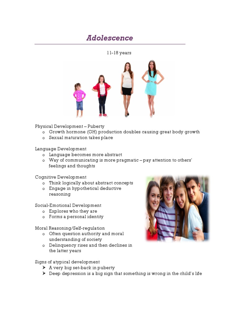 Adolescence Dev Milestones | PDF