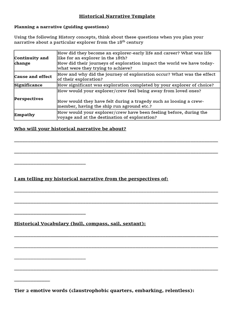 18th Century Explorer Narrative Guide | PDF | Behavioural Sciences ...