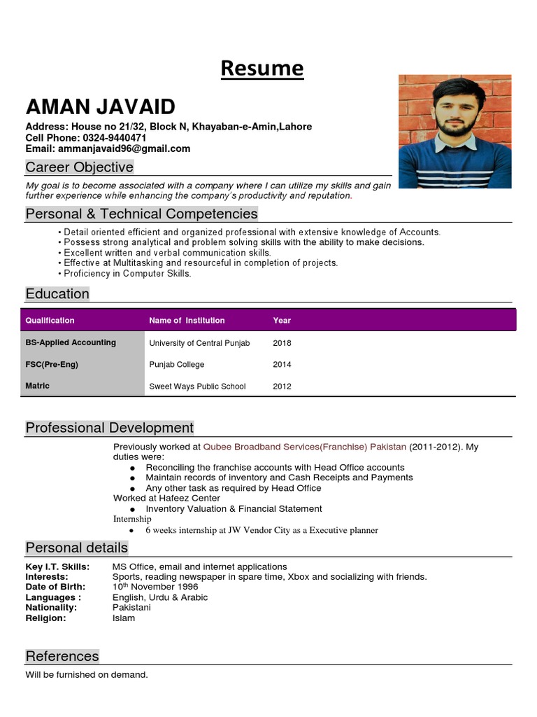 Resume: Aman Javaid | PDF