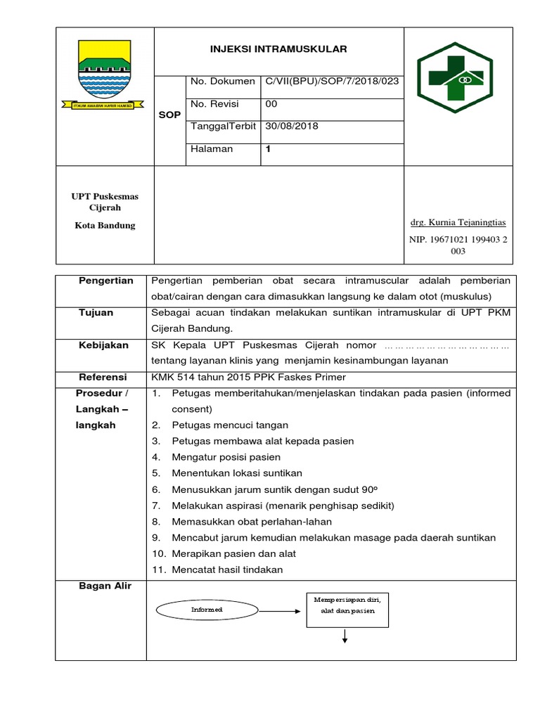 SOP Injeksi Intramuskular | PDF