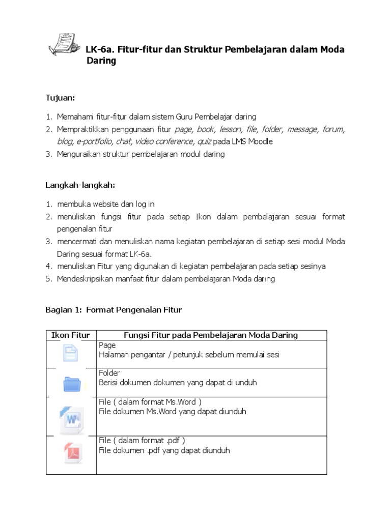 LK-6a. Struktur Pembelajaran Modul Daring (Telah Terisi) | PDF | Komputer