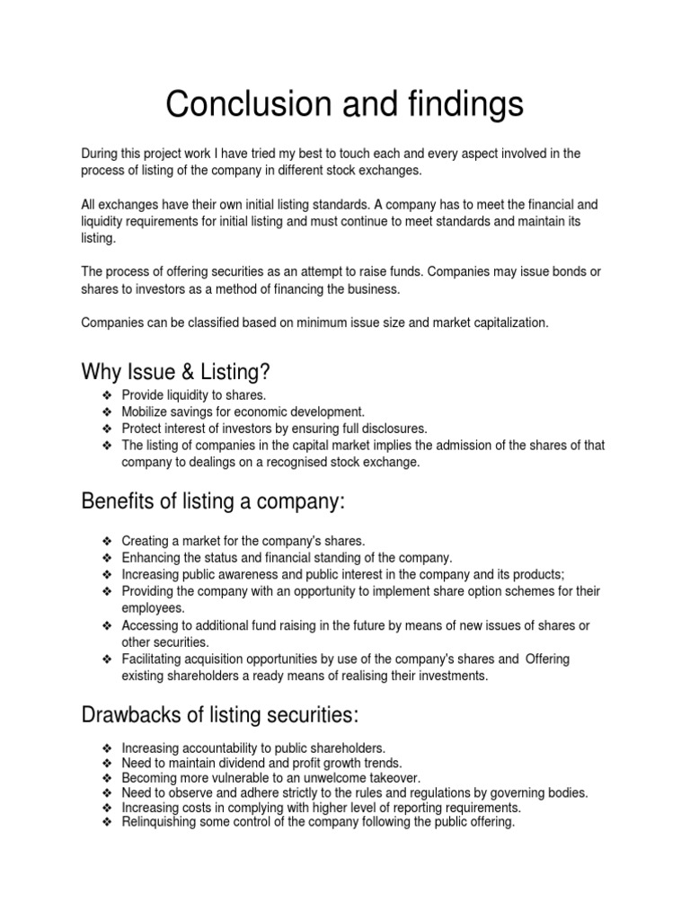 Conclusion and Findings | PDF