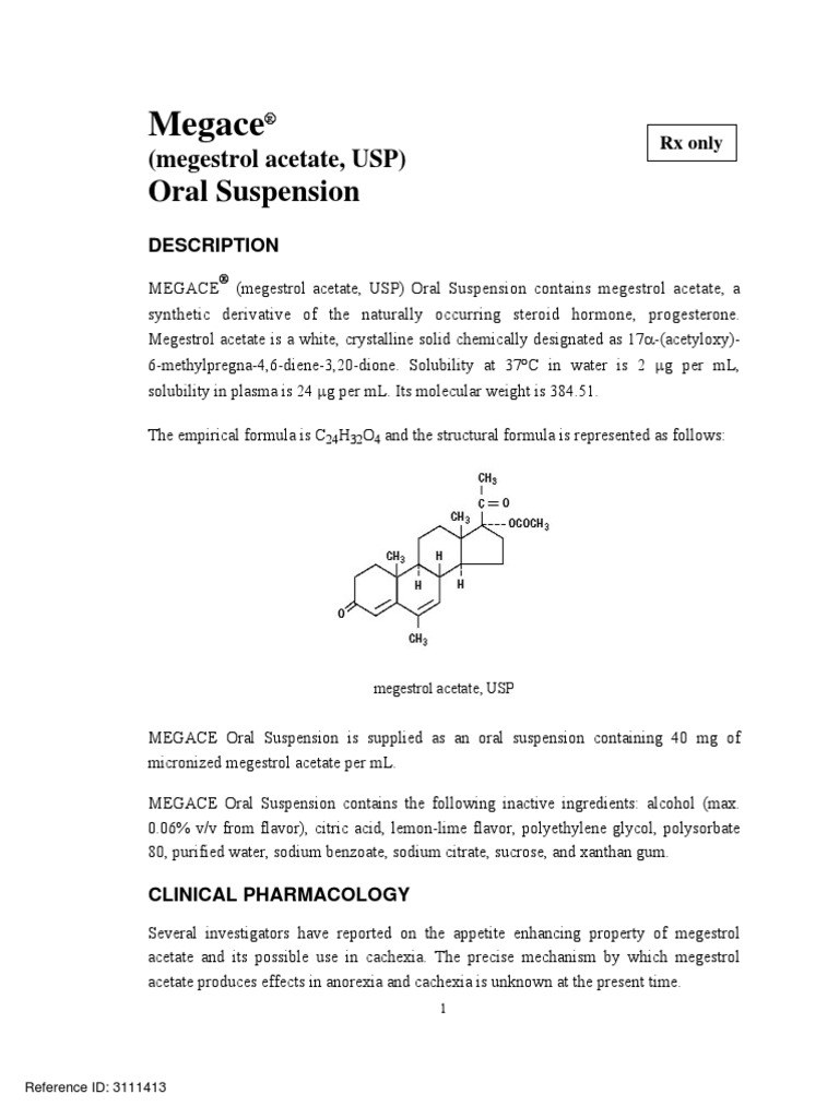 Megace: Oral Suspension | PDF | Pregnancy | Clinical Trial