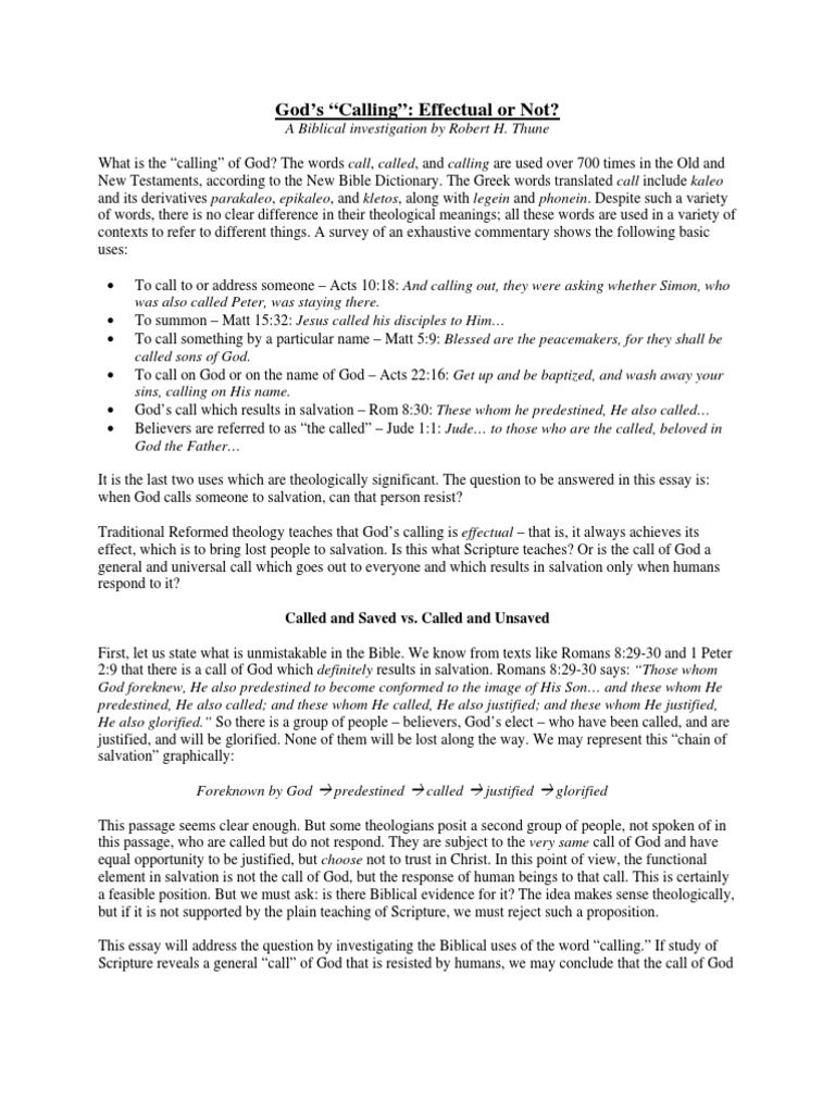 Effectual Calling | PDF | Perseverance Of The Saints | Salvation