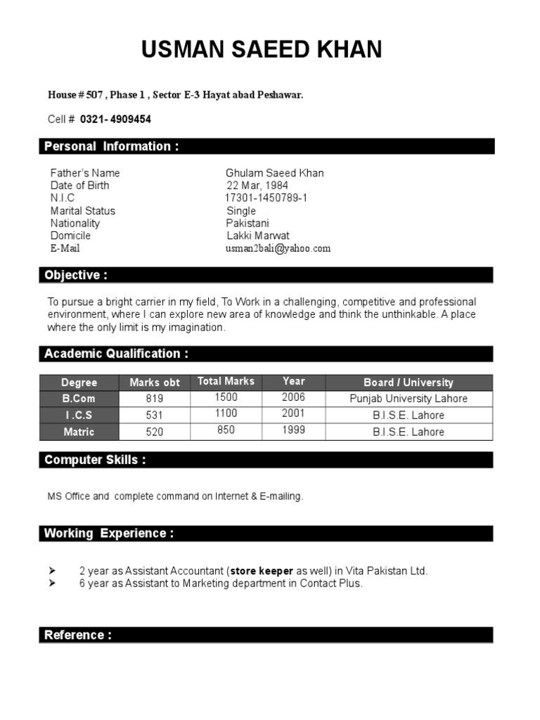 Usman CV | PDF