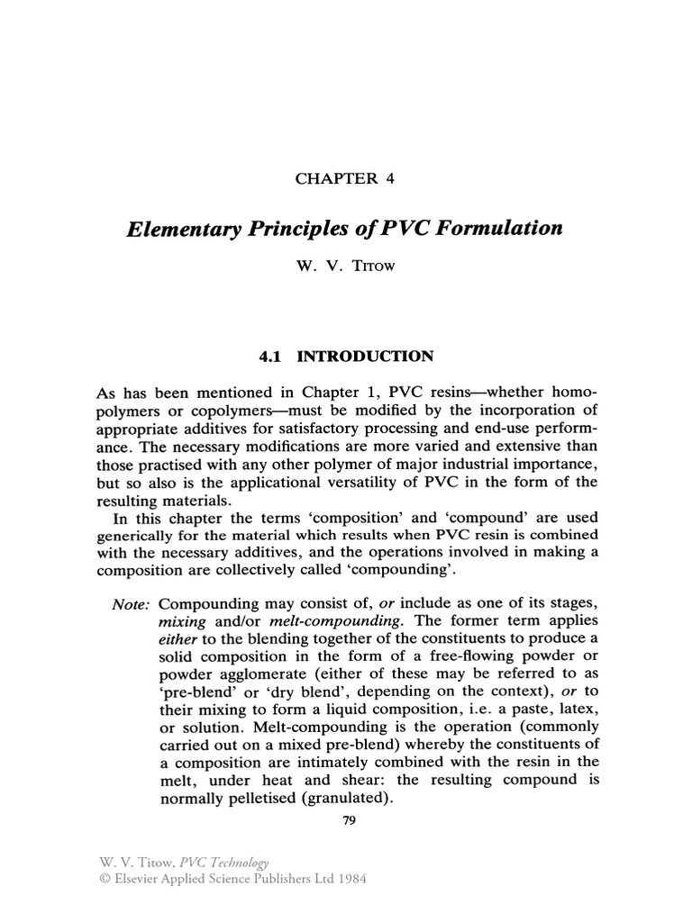 PVC Technology: Chapter 4 | PDF | Polyvinyl Chloride | Polymers