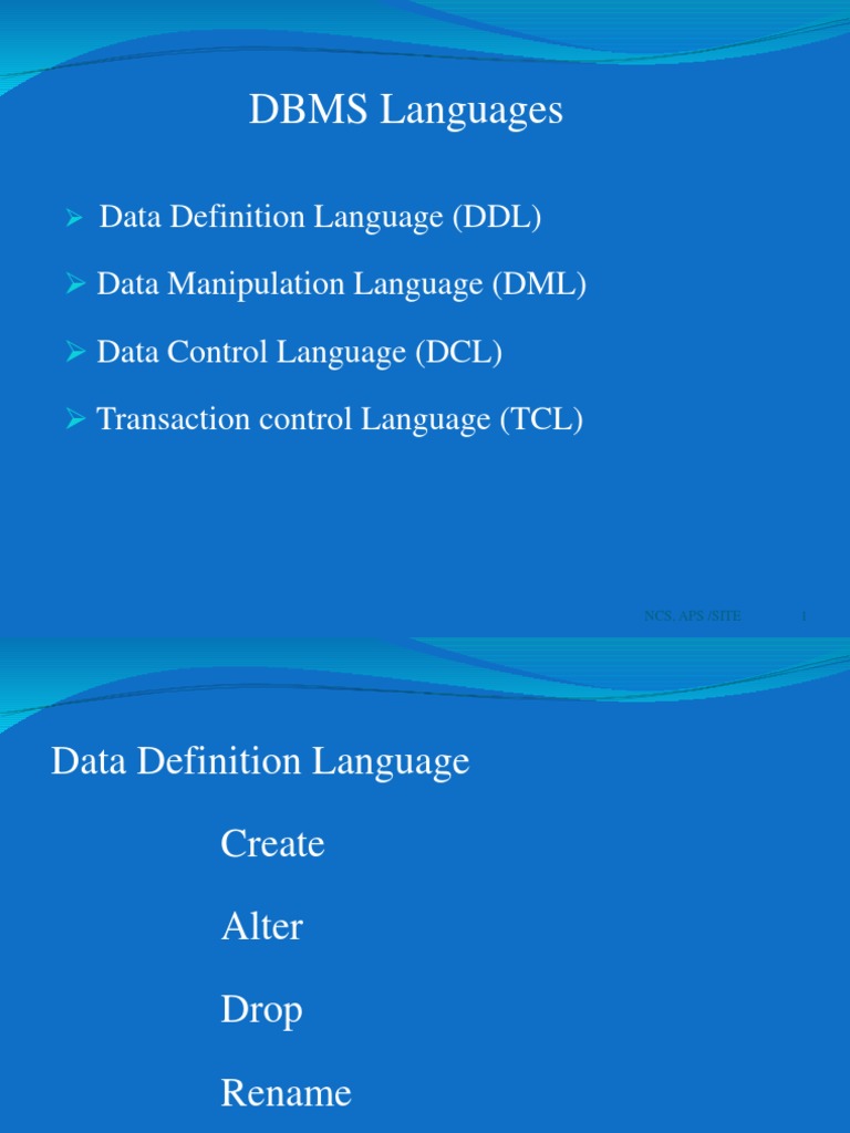 DBMS Languages Summary | PDF | Pl/Sql | Control Flow