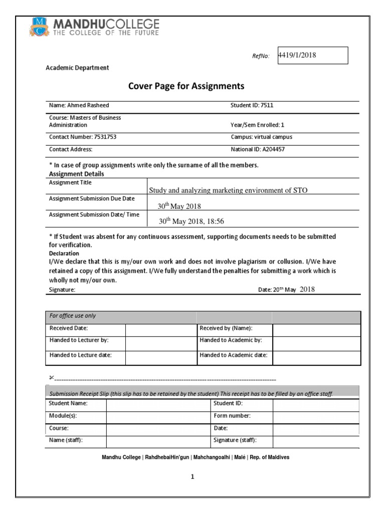 Marketing Management Assignment (Ahmed Rasheed, 7511) Finall | PDF | Strategic Management ...