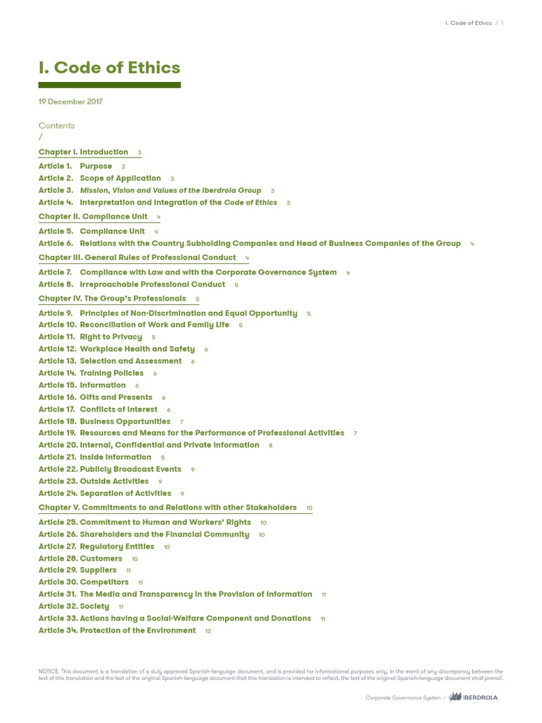 Code of Ethics PDF | PDF | Insider Trading | Board Of Directors