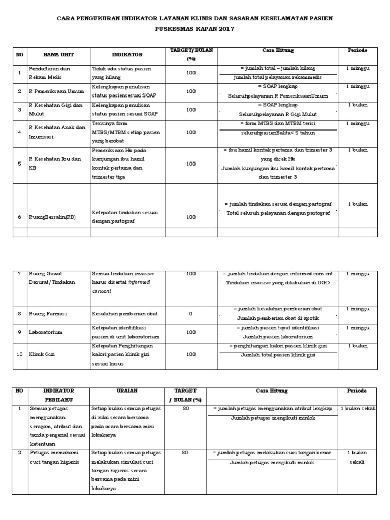 Contoh Template Rencana Program Audit Internal Puskesmas Dan Instrumen ...