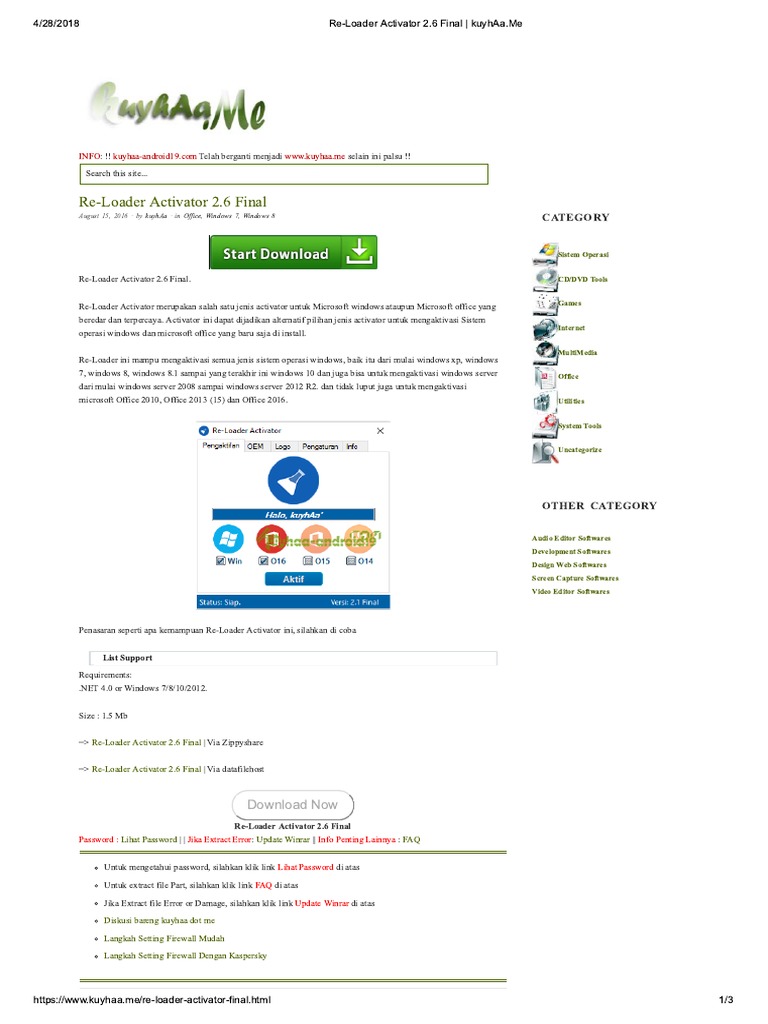 Re-Loader Activator 2.6 Final - KuyhAa | PDF