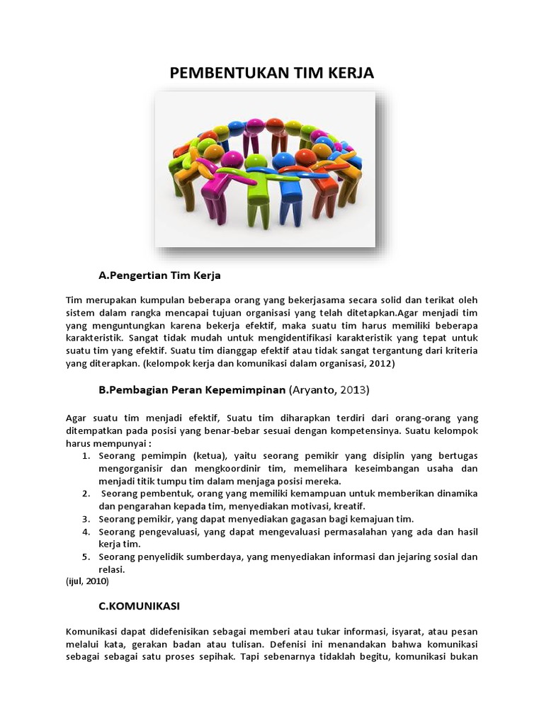 Pembentukan Tim Kerja yang Efektif | PDF | Karier & Perkembangan ...