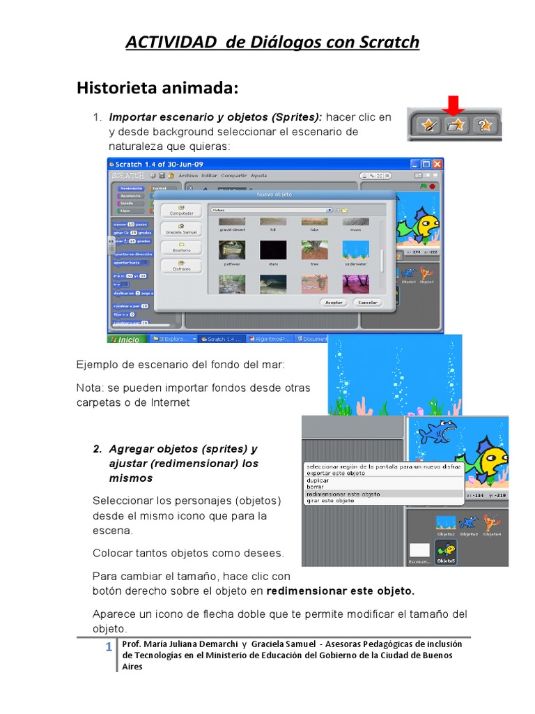 Actividad Scratch: Diálogos en Historietas Animadas | PDF | Scratch ...