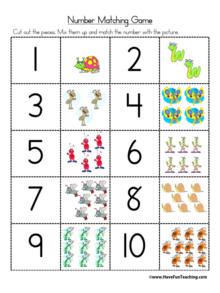 Numbers Matching Game PDF | PDF