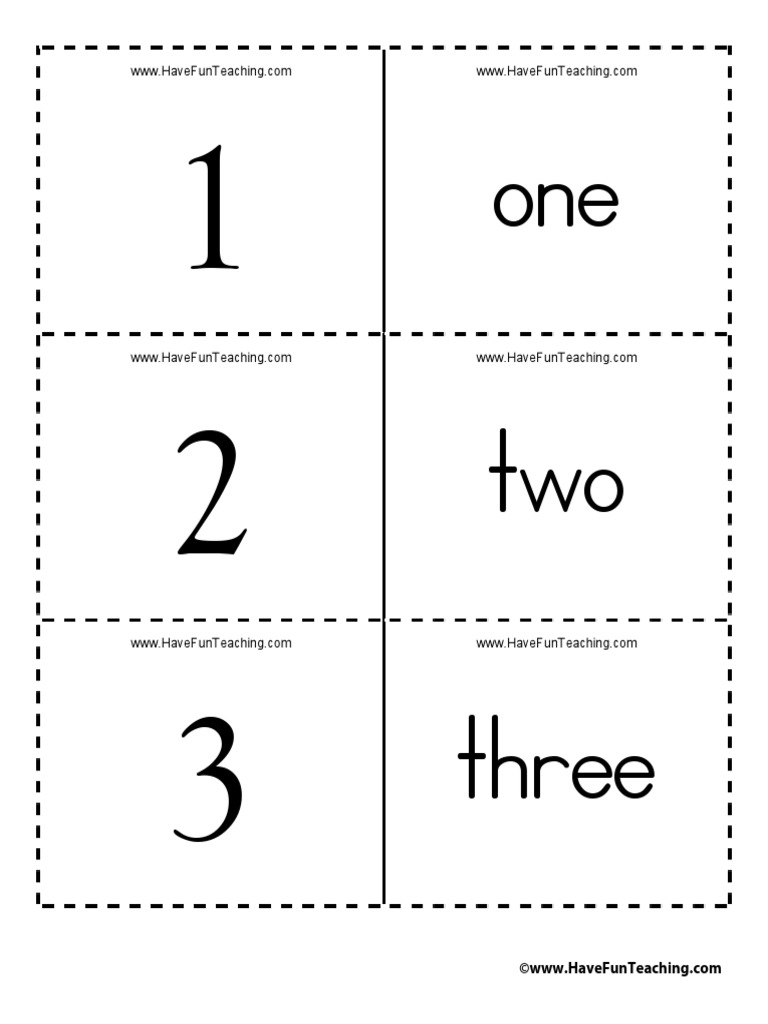 Numbers Word Flashcards PDF | PDF