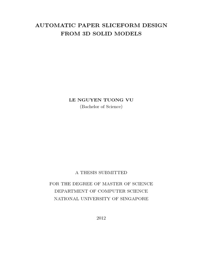Automatic Paper Sliceform Design | PDF | Origami | 3 D Modeling