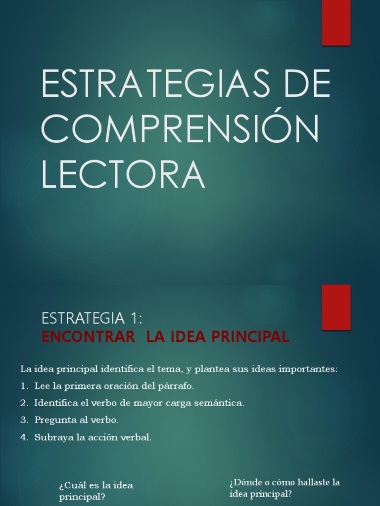 Estrategias Didácticas de Comprensión Lectora. | PDF | Comprensión ...