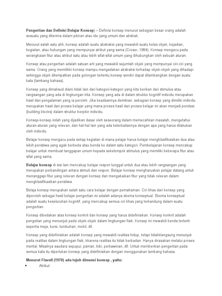 Pengertian Dan Definisi Belajar Konsep | PDF | Sains & Matematika