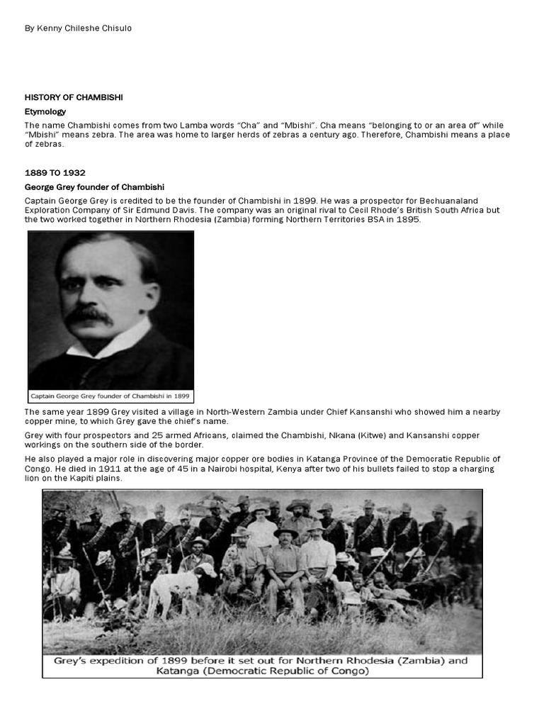 History of Chambishi - by Kenny Chileshe Chisulo | PDF | Economic ...