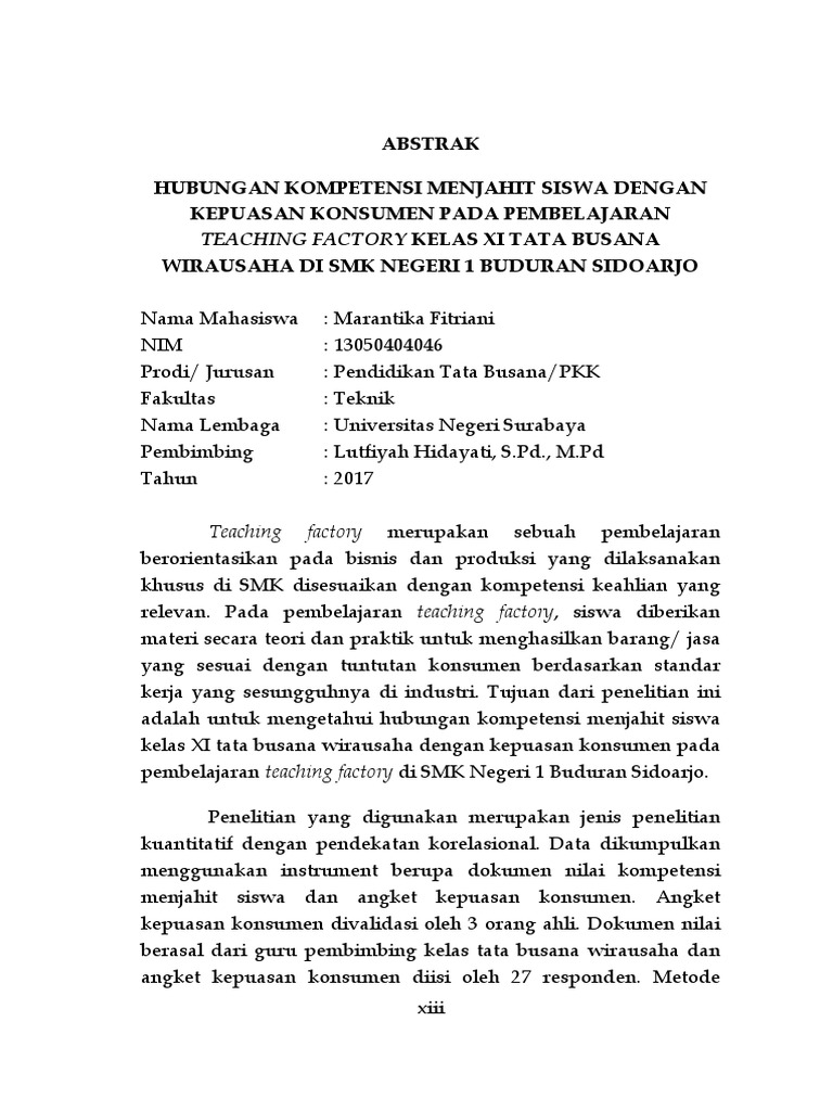 Abstrak Skripsi | PDF