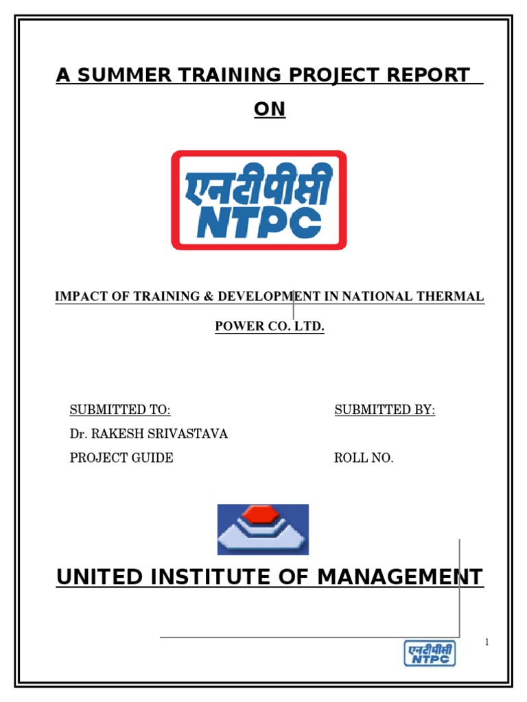 NTPC Training & Development Impact Report | PDF | Mentorship | Steam