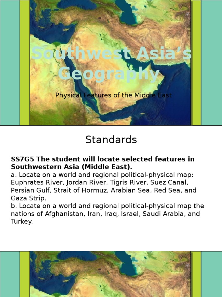 Key Features of Southwest Asia Maps | PDF | Persian Gulf | Western Asia