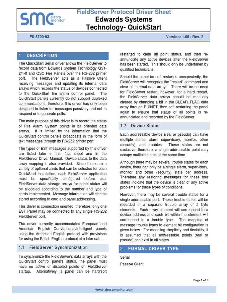 Field Server PDS EST Quickstart | PDF | Device Driver | Array Data Structure