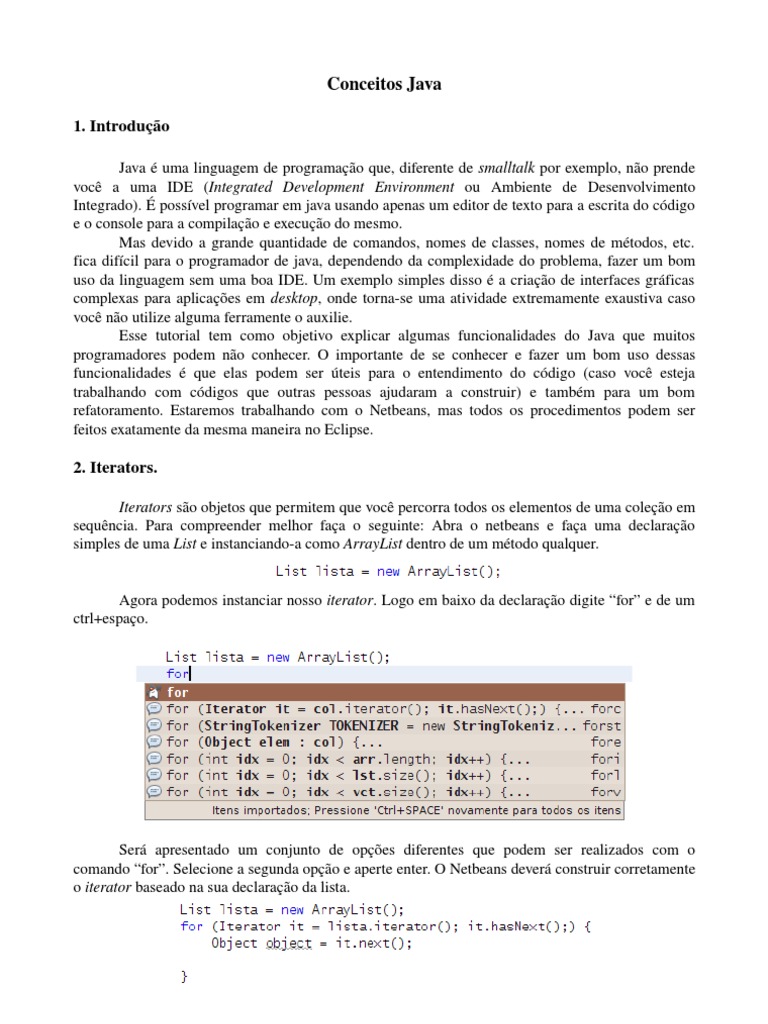 Conceitos Avançados de Java. | PDF | Classe (programação de ...