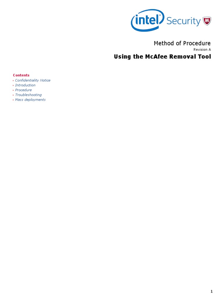 MFE Removal | PDF | Windows Registry | Command Line Interface