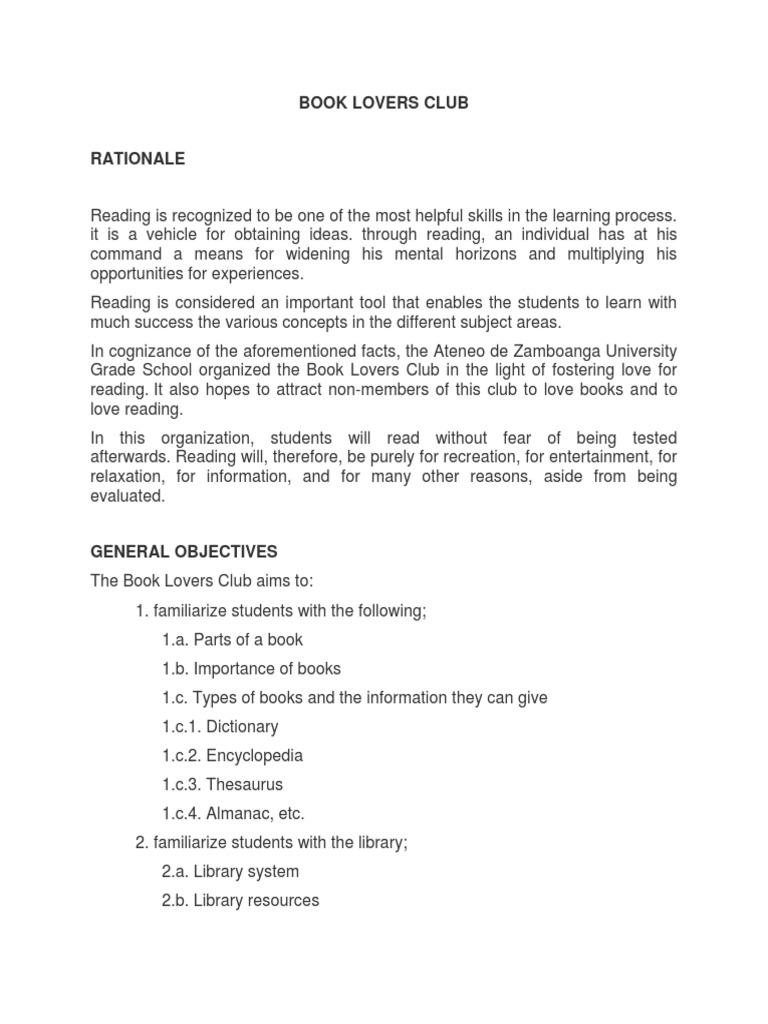 Book Lovers Club | PDF | Books | Libraries