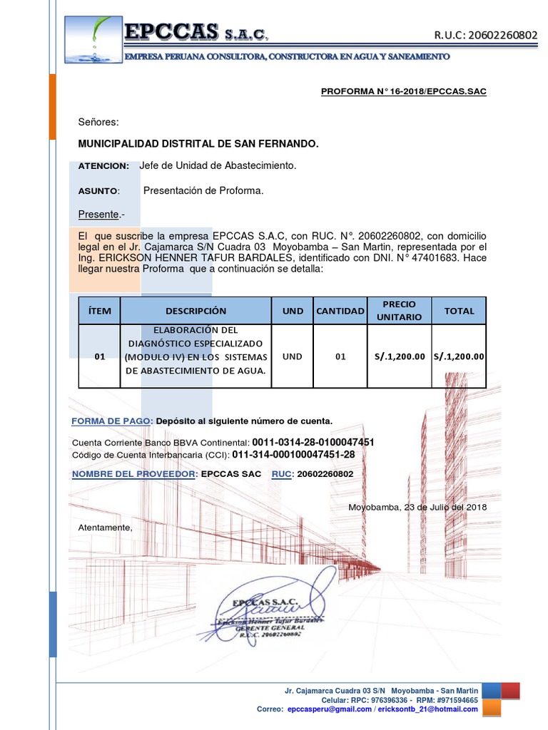 Proforma Aplicación Modulo IV | PDF