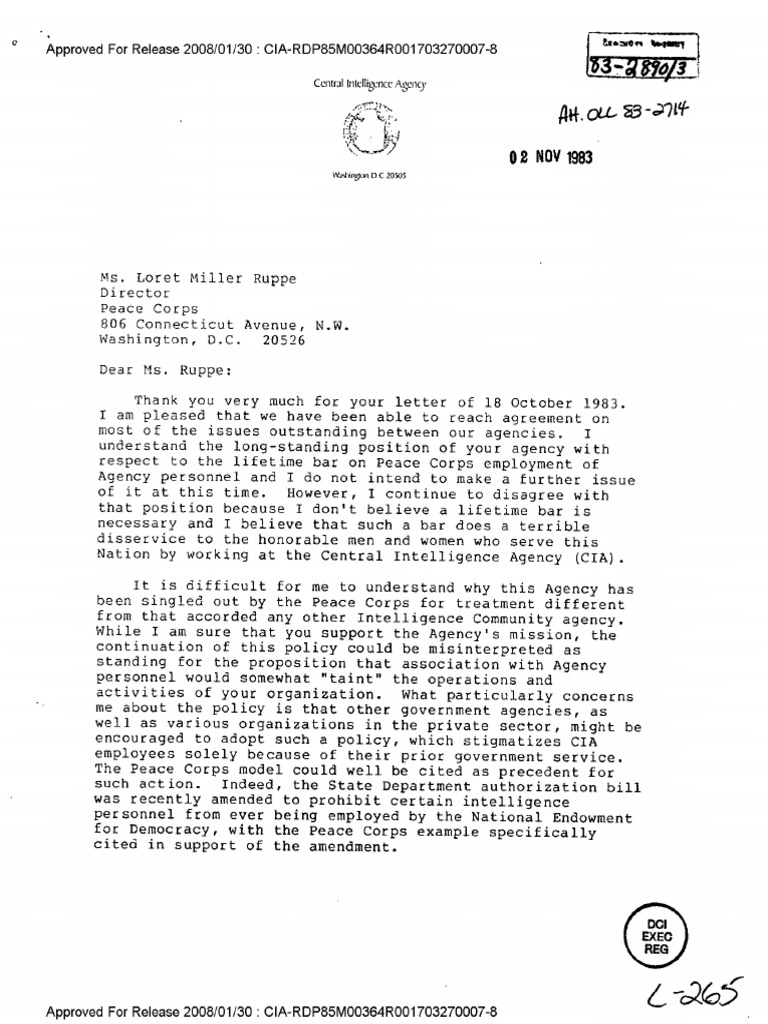 CIA and Peace Corps | PDF
