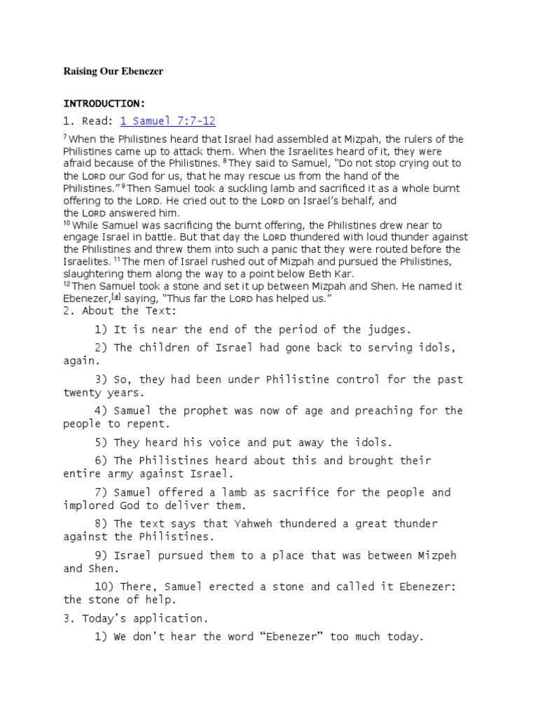 Raising Our Ebenezer | PDF | Samuel | God In Christianity