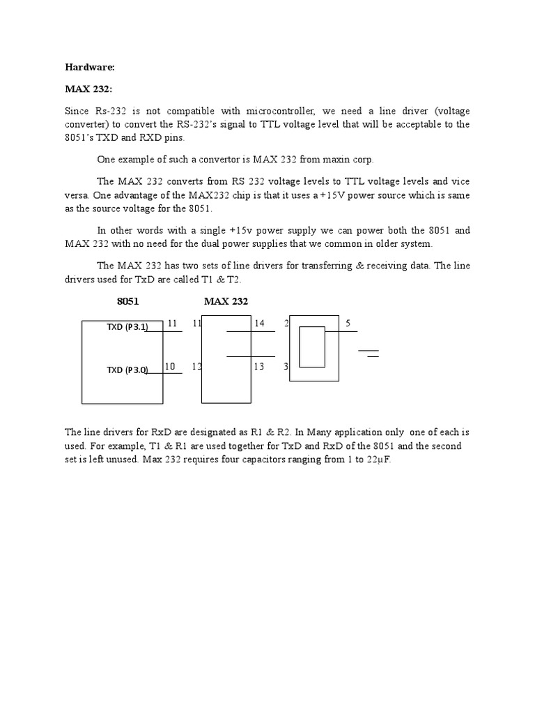 Hardware: MAX 232:: TXD (P3.1) | PDF