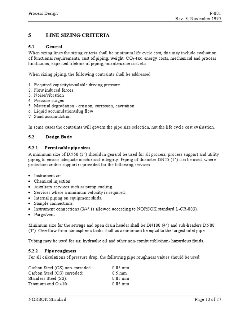 Line Sizing Criteria PDF | PDF | Pump | Pipe (Fluid Conveyance)