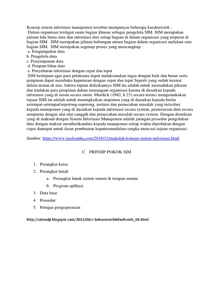 Konsep Dan Prinsip Sim | PDF