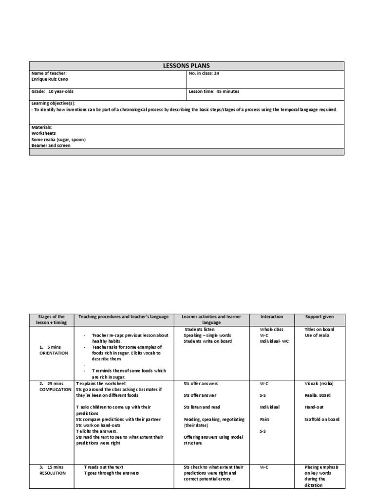 Lesson Plan Healthy Habits | Download Free PDF | Lesson Plan | Teachers