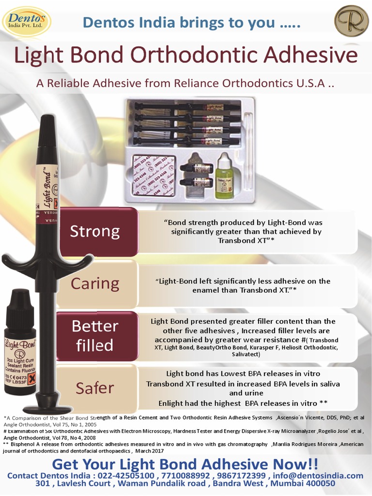 Light Bond Adhesive Overview | PDF | Orthodontics | Adhesive
