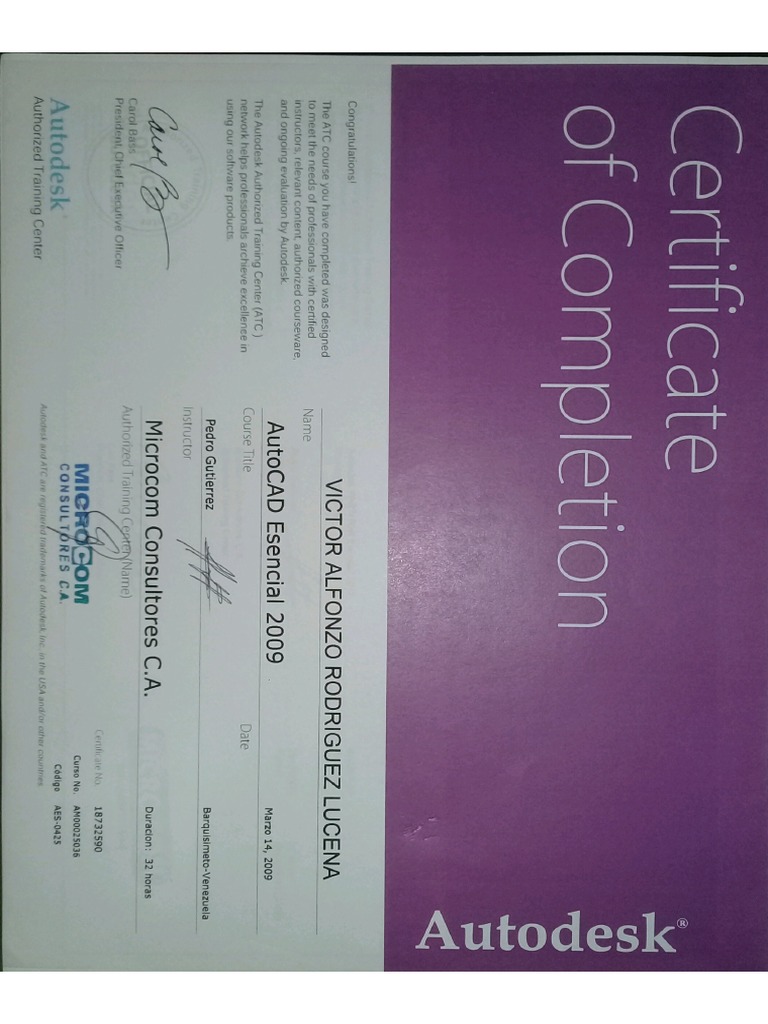 Certificado AutoCAD Esencial | PDF