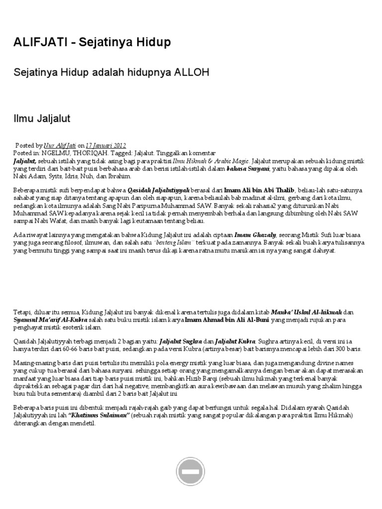 Ba'It ''Jaljalut Sughra'' Lengkap Dan Orginal | PDF