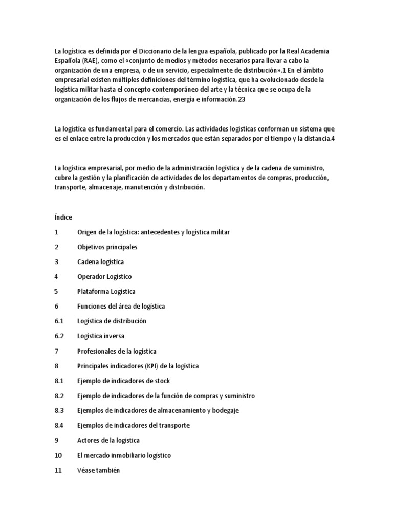 La logística: definición, objetivos y funciones clave | PDF | Logística ...