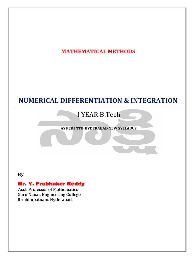 MM Numerical Differentiation&Integration | PDF | Finite Difference | Matrix (Mathematics)
