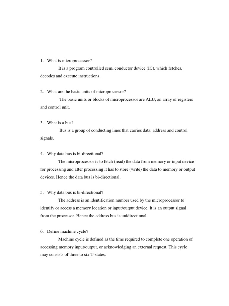 MP Question Bank | PDF | Central Processing Unit | Input/Output