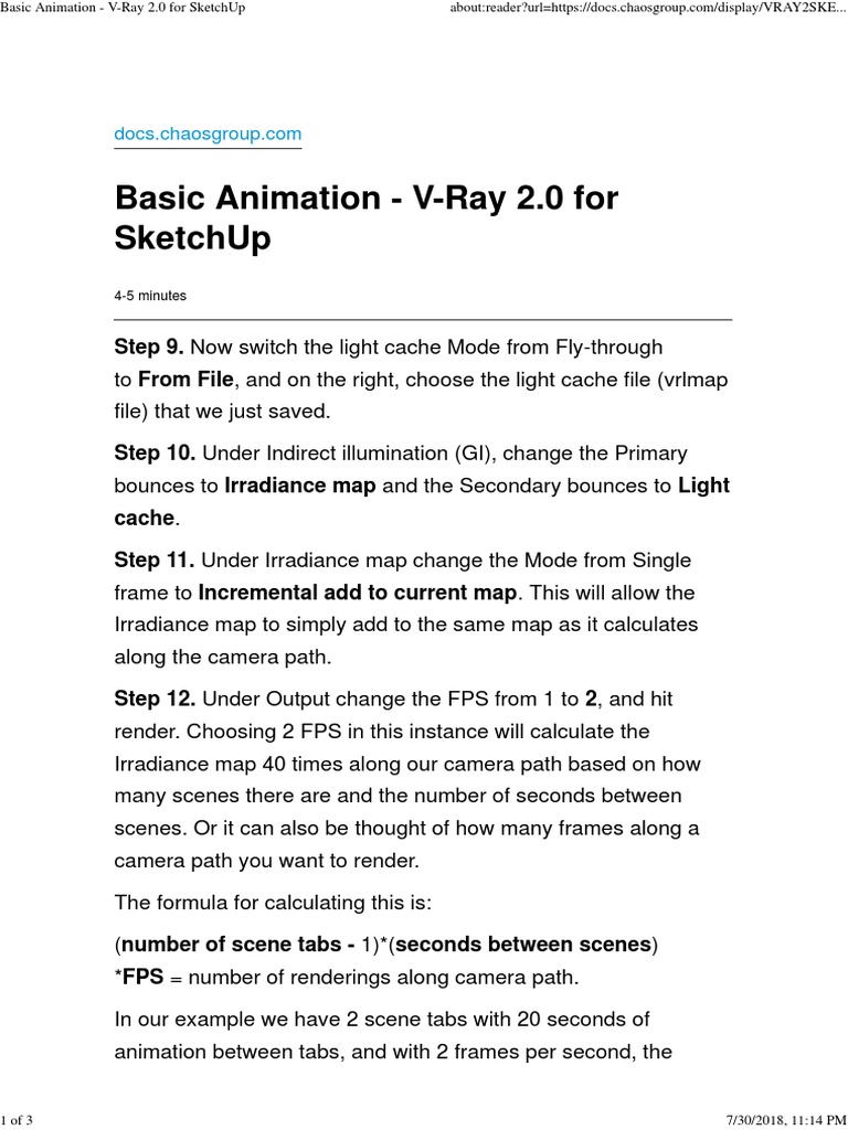 V-Ray Animation Guide for SketchUp | PDF | Imaging | Media Technology
