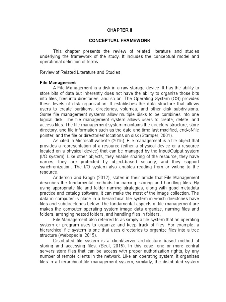 Chapter II Conceptual Framework | Download Free PDF | Computer File | Linux