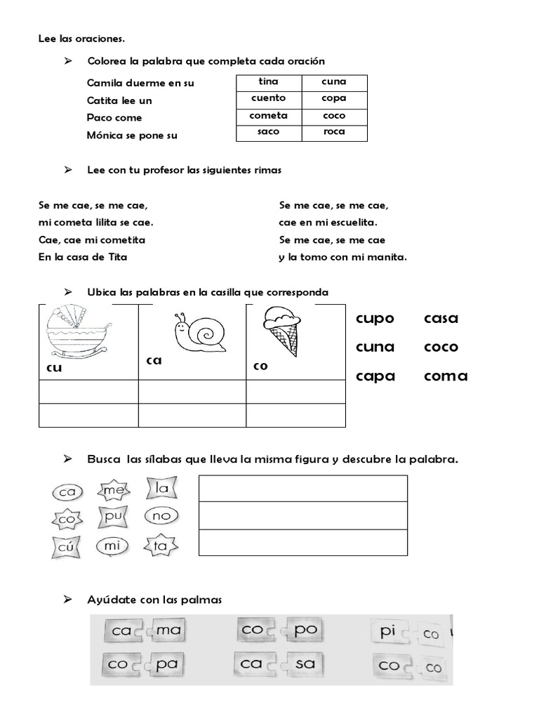 Ficha Ca Co Cu | PDF | Ocio