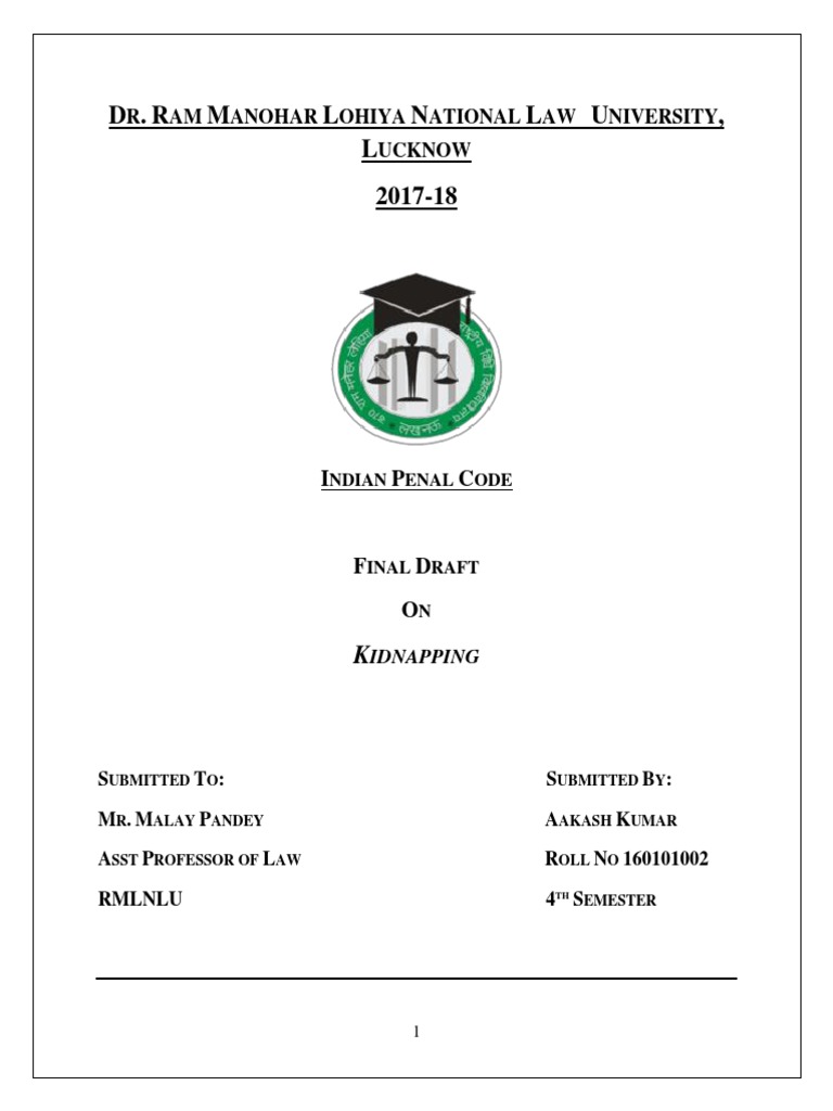 IPC Project Kidnapping | PDF | Kidnapping | Crime & Violence